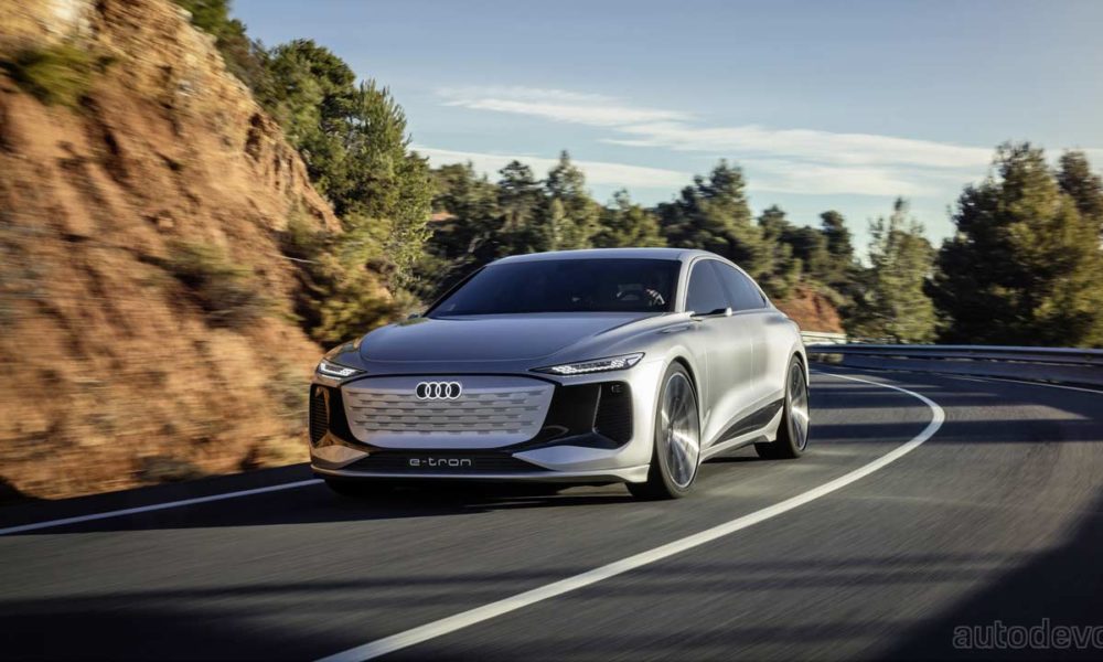 Audi A6 e-tron concept debuts with video game projection headlights ...