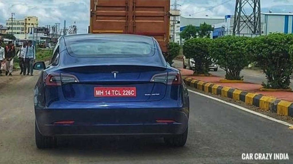 Tesla Model 3 spotted testing in Pune - Autodevot